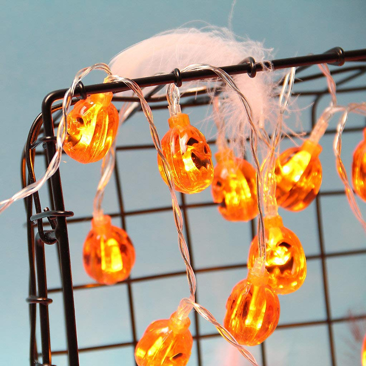 CCOOfhhc Halloween String Lights, 20/40 LED Pumpkin Halloween Lights Indoor Outdoor Party and Christmas Decoration Warm White