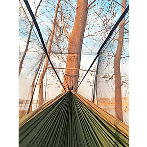 Sunyear Camping Hammock, Portable Double Hammock with Net, 2 Person Hammock Tent with 2 * 10ft Straps, Best for Outdoor Hiking Survival Travel