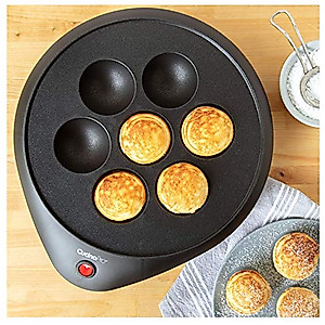 Ebelskiver Maker - Electric Non-stick Baker for Making Takoyaki Ebelskiver plus Octopus Balls, Aebleskivers, Donut Holes and Cake Pops, Unique Danish Pancakes, Unique Holiday Dessert or Gift