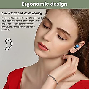 Lady house Kindpack Earbuds 5.0 Mini Headphones, IPX5 Waterproof Hi-Fi Stereo in-Ear Earphones, Built-in Mic Headset with Charging Case for Working, Shiny Black, (XT7-9)