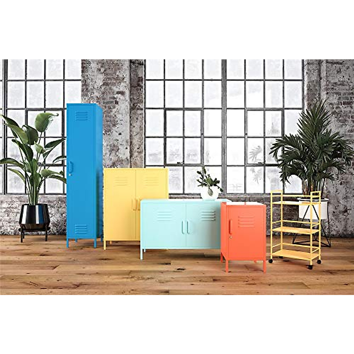 Novogratz Cache Metal Locker End Table, Orange