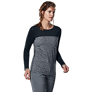 Berghaus Ladies Voyager Long Sleeve Crew Top Carbon Marl/Jet Black 12