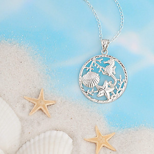 Ross-Simons Sterling Sea Life Pendant Necklace