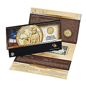 2014 D Sacagawea Coin And Currency Set Enhanced Dollar Uncirculated US Mint