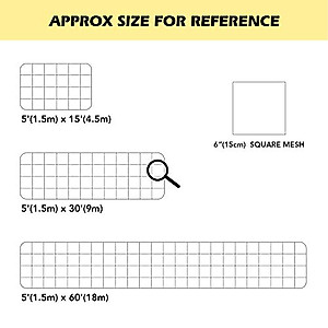 CastleGreens 5 x 60ft Plant Trellis Netting, Heavy-Duty Polyester Trellis Net Design for Climbing Fruits and Vegetables, Hydroponics Grow Net, Easy to Use, 1-Pack