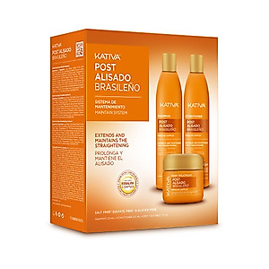 Post Keratin Straightening Treatment - Shampoo 250 ml, Conditioner 250 ml and Mask 250 ml.