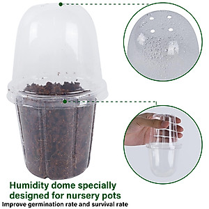 winemana 36 Set Nursery Pots with Humidity Dome, Clear Nursery Pots for Plants, Seed Starting Pots with Drainage Holes & Plant Labels for Vegetables Flowers Garden Plants
