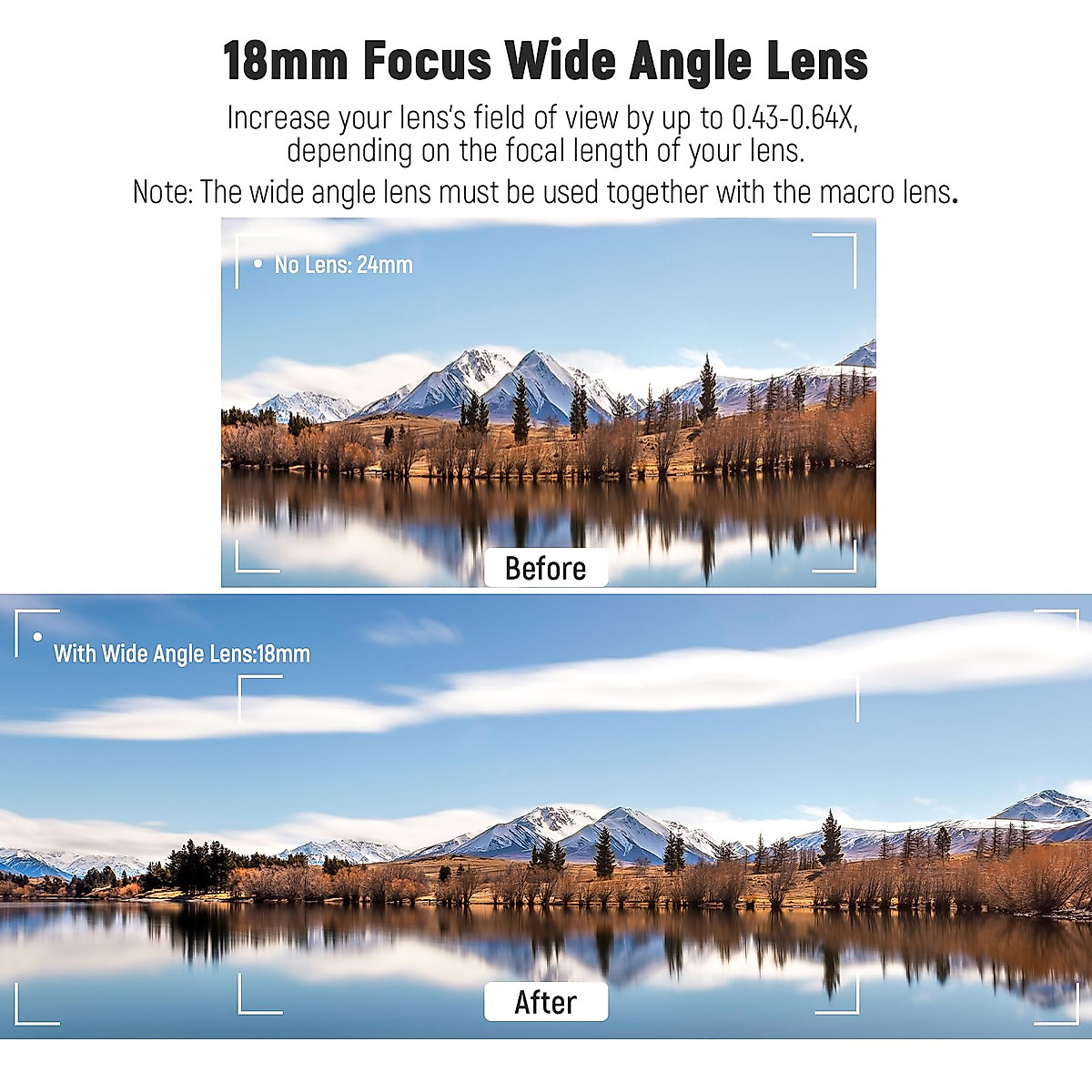 NEEWER 58mm 0.43X HD 2 in 1 Fisheye & Macro Lens, Wide Angle Fisheye Lens with 18mm Focal Length Compatible with Canon EOS T7 T8i R7 R10 R50 Nikon D3500 D7500 D3300 D3400 D850 Fujiflim X-T5 T4, LS-20