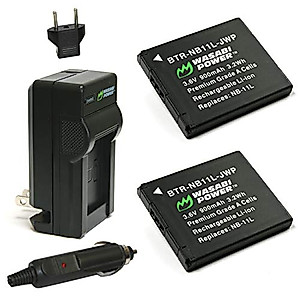 Wasabi Power Battery (2-Pack) and Charger for Canon NB-11L, NB-11LH and Canon PowerShot A2300 IS, A2400 IS, A2500, A2600, A3400 IS, A3500 IS, A4000 IS, ELPH 110 HS, ELPH 115 HS, ELPH 130 HS, ELPH 135 IS, ELPH 140 IS, ELPH 150 IS, ELPH 160, ELPH 170 IS, EL