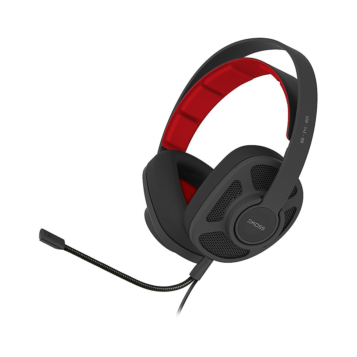 Koss GMR-545-AIR USB Over-Ear Gaming Headphones, Two Cords with Microphone Included, Open-Back Design, Wired with USB Plug, Black