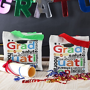 Cunno 16 Pcs Graduation Totes Bags for Preschool Kindergarten 2024 Graduation Party Favor Bags Canvas Tote Bags for School College Graduate Supplies