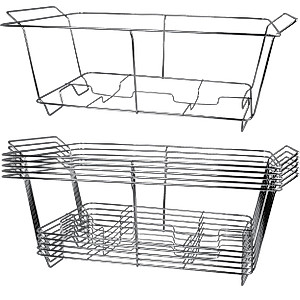 6 Pack Chafing Wire Rack Buffet Stand Chrome Frame for Events, Parties, Wedding, & Birthday Party Catering, Full Size Chafing Stand for Dish Serving Trays, Food Warmer Catering Supplies