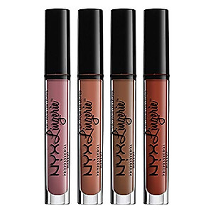 NYX PROFESSIONAL MAKEUP Lip Lingerie Matte Liquid Lipstick - Bedtime Flirt, Red Toned Pink