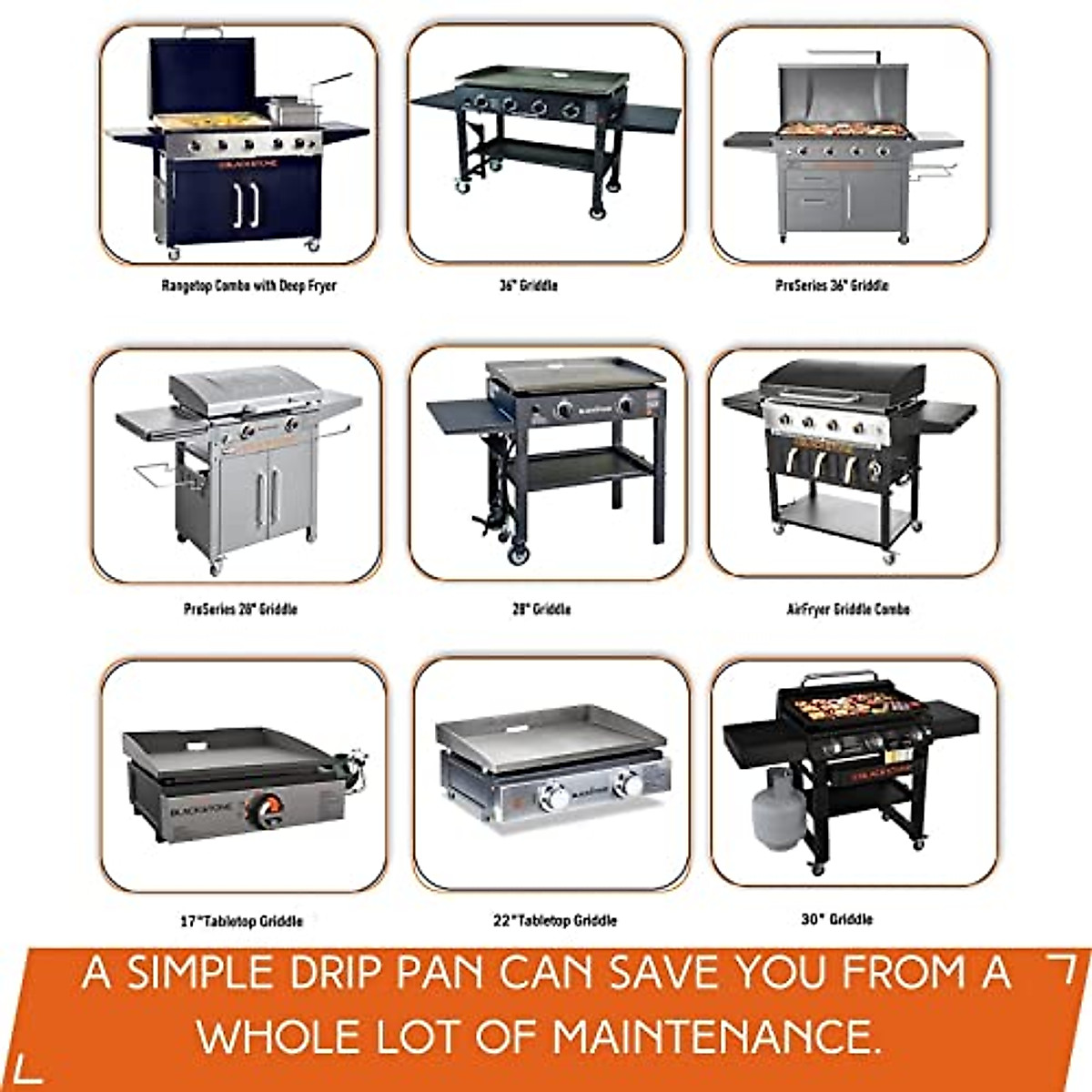 50-Pack Blackstone Griddle Accessories Drip Pan Liners, Aluminum Foil Pan Disposable for 17" 22" 28" 36" Blackstone Griddle Drip Tray Holder Grill Rear Grease Catcher Cup Liners