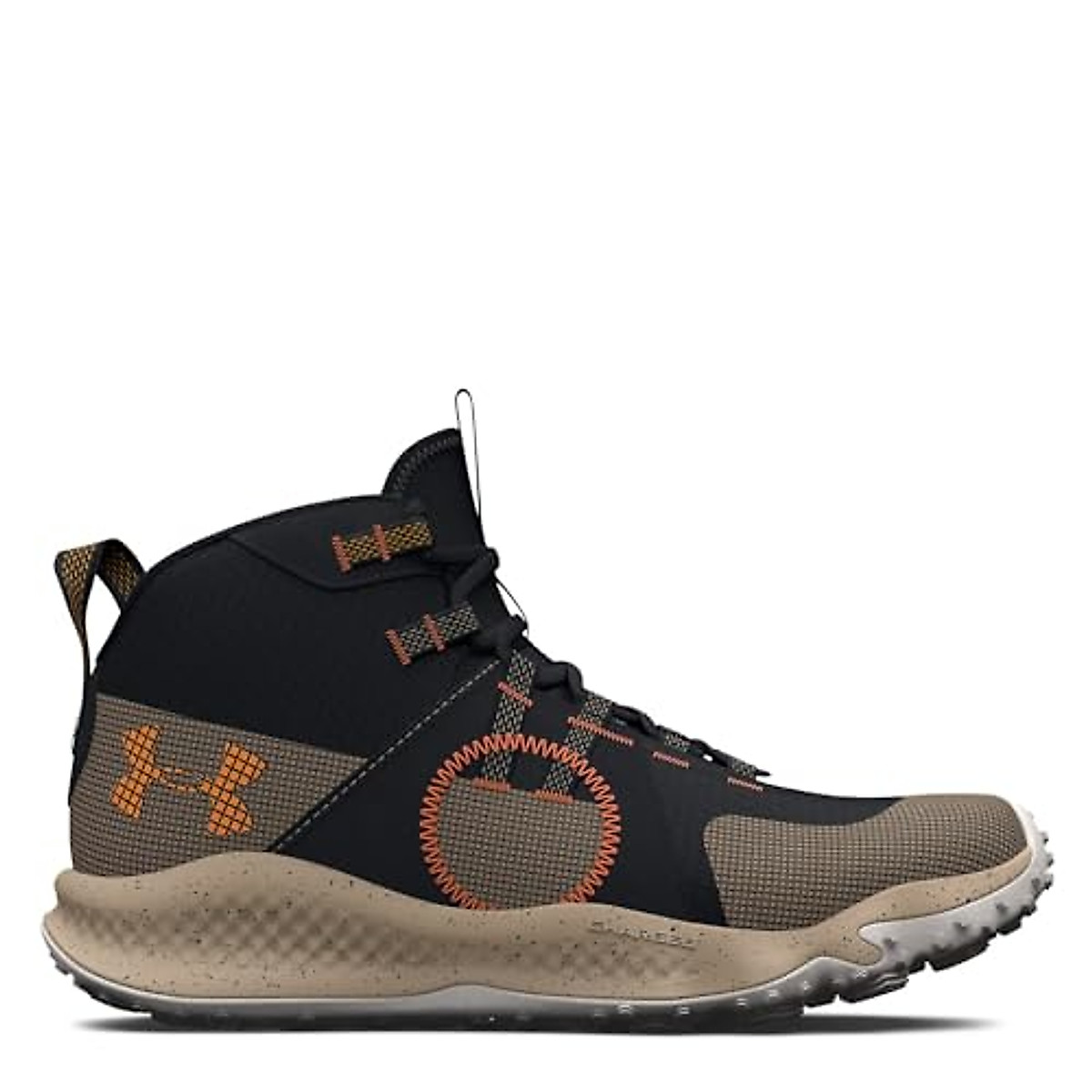Under Armour Men's Charged Maven Trek, (001) Black/Sahara/Honey Orange, 12, US