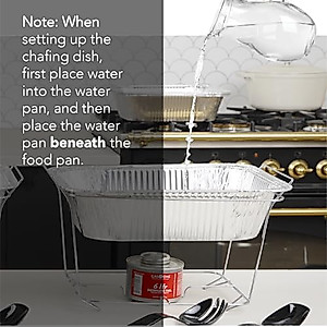 Alpha Living Disposable Chafing Dish Buffet Set, Food Warmers for Parties, 6hr Fuel Cans Complete Set, Half Size Pans, Warming Trays (3 Pack)