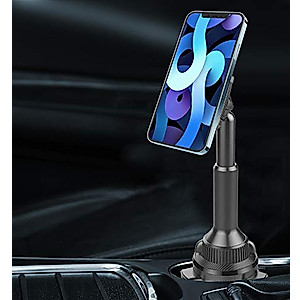 OQTIQ Car Cup Holder Phone Mount Magnetic, Universal Cup Holder Fit Phone Car Truck Mount Cup Holder Compatible with iPhone Samsung Galaxy LG and More, Extra Strong with 6 Magnets