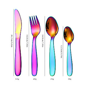 Personalized Dinosaur Unicorn Cutlery Set, Laser Engraved Custom Name Cutlery Set, Stainless Steel Kids Utensils (4 Piece), Kids Silverware Set, Unique Children's Gifts