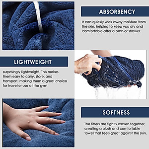 GraceAier Ultra Soft Bath Towels 4 Pack (28" x 56") - Quick Drying - - Microfiber Coral Velvet Highly Absorbent Towel for Bath Fitness, Bathroom, Sports, Yoga, Travel