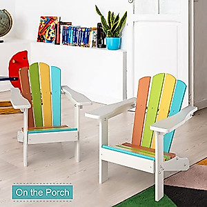 TORVA Kids’ Adirondack Chairs All-Weather Resistant, Outdoor Indoor Furniture Patio Lawn Small Lounge Chairs for Garden, Porch, Deck, Backyard, Fire Pit, Pool,Beach