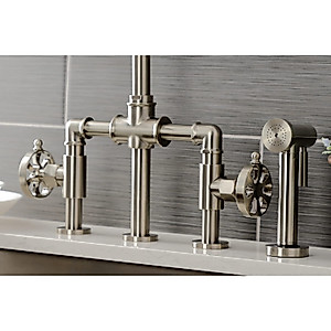 Kingston Brass KS2334RX Belknap Bridge Kitchen Faucet, Black Stainless