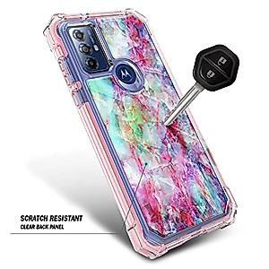 NZND Compatible with Motorola Moto G Play (2023) Case, Moto G Pure/Moto G Power (2022) with [Built-in Screen Protector], Full-Body Shockproof Protective Rugged Bumper Cover Durable Case (Fantasy)