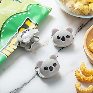 COOK WITH COLOR Cute Bag Clips - 10 Pc. Set of Funny Chip Clips and Snack Clips - Kitchen and Food Bag Clips for Airtight Seal for Food Storage (Koala)