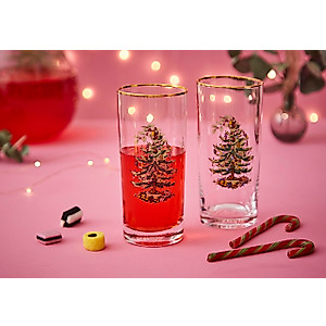 Spode Christmas Tree Hiball Glasses, Set of 4