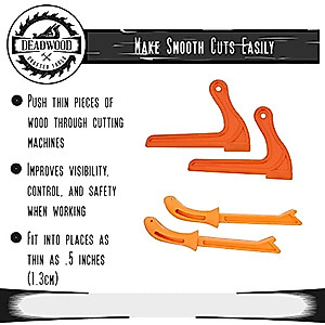 DCT 4 Pack Safety Push Sticks – Straight Table Saw Push Blocks and V Style Push Sticks Wood Working Push Stick Set