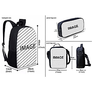 xixirimido Rottweiler Dog Kids School Backpack with Custom Name Insulated Lunch Bag Pencil Case Set 3 in 1 Large Durable