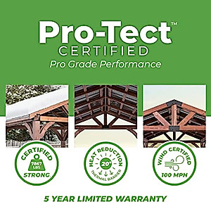 Backyard Discovery Arlington 12x12 All Cedar Gazebo, Walnut, Insulated Steel Roof, Water Resistant, Wind Resistant up to 100 MPH, Withstand 7,886 lbs of Snow