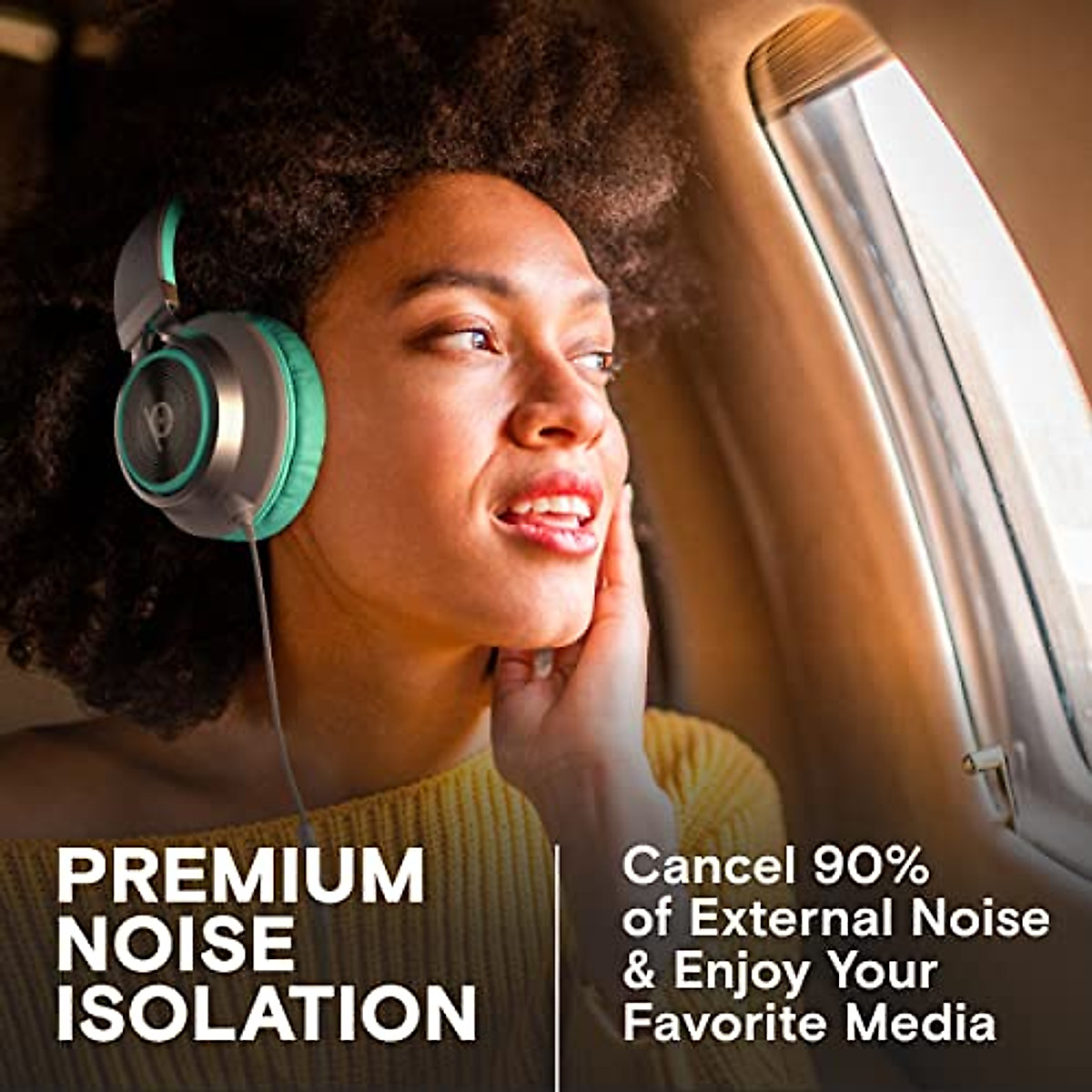 ARTIX CL750 Adult & Kids Wired Headphones with Mic – On-Ear Head Phones with Microphone for Computer & Laptop, Stereo Headphone Wire Plug in, Corded Noise Cancelling Headphone Over Ear with Cord 3.5mm