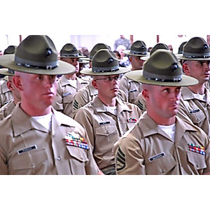 TingTingo Military Campaign Hat Drill Sergeant Instructor Mountie Ranger Hat 100% Wool Olive