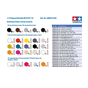 TAMIYA 14130 1/12 Repsol Honda RC213V '14 Motorcycle Plastic Model Kit