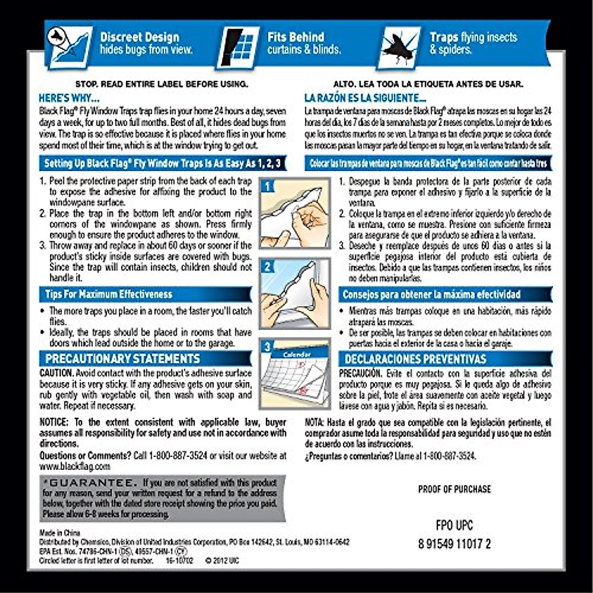 Black Flag Fly Window Trap (Pack of 3)