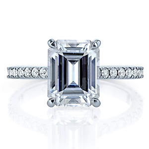 Kobelli Emerald-cut Forever One Moissanite Engagement Ring 2 7/8 CTW 14k White Gold, 6