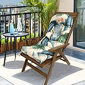 COGINQUS Indoor/Outdoor Rocking Chair Cushion Waterproof 43.3×19.7in-All Weather Patio&High Back Chair Cushions with Ties,Thicken Outdoor Garden Furniture Chair Pads Replacement (Hawaiian)