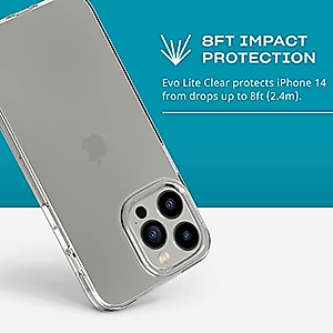 tech21 iPhone 14 Pro Max Evo Lite – Thin and Clear Shock-Absorbing Phone Case with 8ft Multi-Drop Protection