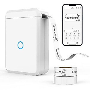 KIQIONE Label Maker Machine with Tape, Portable Bluetooth Printer Mini Labels D110 Maker Machine for Labeling Office, File Tags, Condiments, Date, Stationery, Supermarket Marks