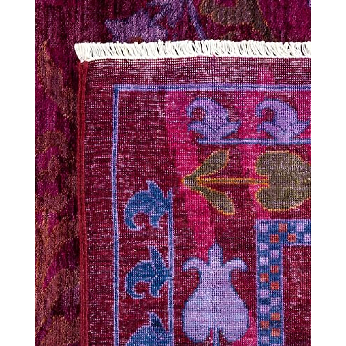 Solo Rugs Fine Vibrance, One-of-a-Kind Hand-Knotted Area Rug - Red, 9' 1" x 12' 0"