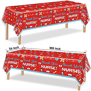 Yavxzvbw 3Pcs We Appreciate You Decorations Nurses Week Tablecloths Thank You Nurses Tablecloths for Nurse Appreciation Week Nurse Week Decorations Nurse Graduation Party Supplies