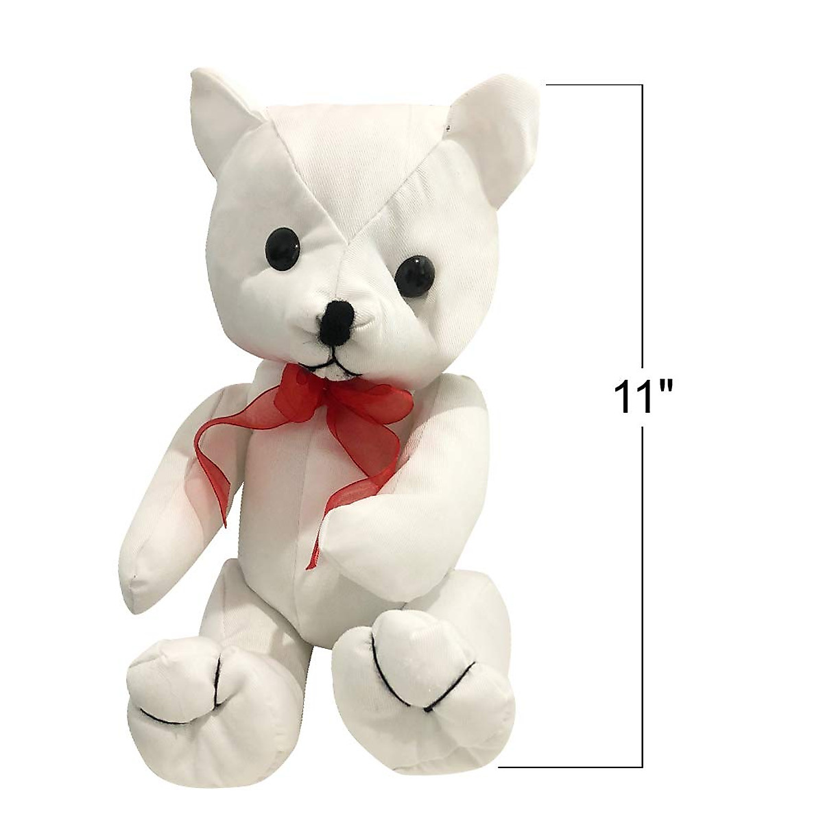 ArtCreativity Plush Autograph Teddy Bear, 1 Piece, Graduation Autograph Stuffed Animal, 11 Inch Stuffed Toy with White Smooth Fabric, Cute Hospital Get Well Soon Gift, Unique Baby Shower Idea
