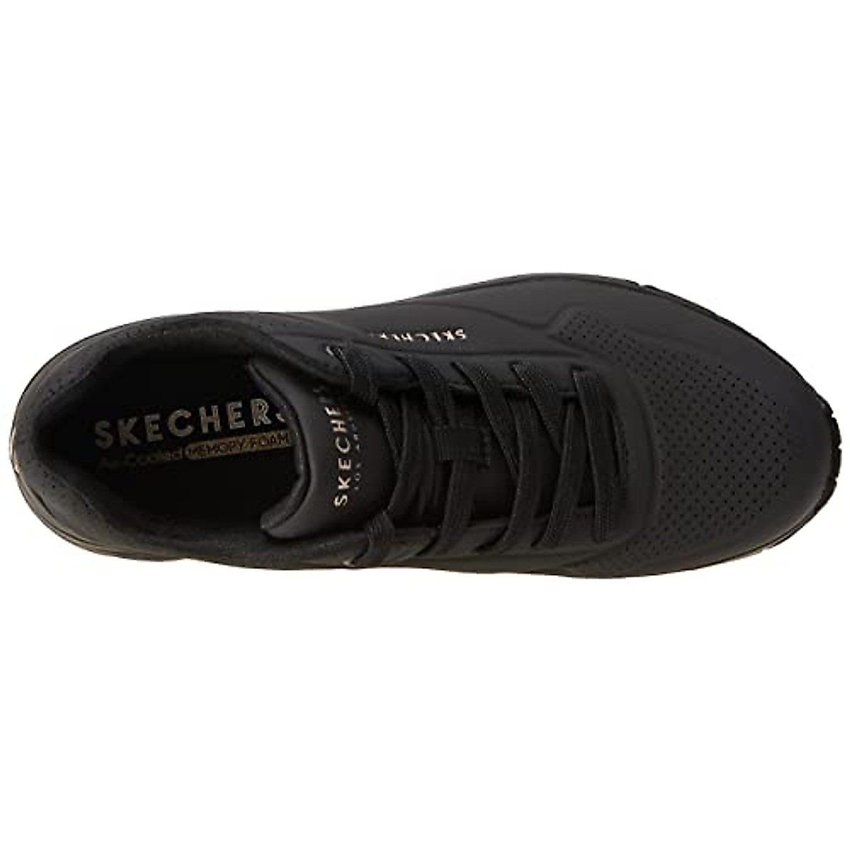 Skechers womens Skecher Street Women's Uno - Stand on Air Sneaker, Black/Black, 9 US