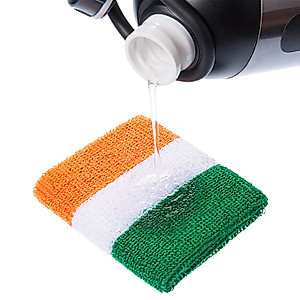 WILLBOND 3 Pcs Sweatbands Set 80s Neon Sports Headband Tennis Striped Sweat Band Paris Sports Competitions Sports Games for Men Women Kids Party Supplies(Orange, White and Green,Striped Style)