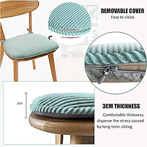 CONRUSER Chair Cushion for Dining Chairs, Non-Slip Kitchen Dining Chair Pads with Ties Corduroy Seat Cushions (Pink)