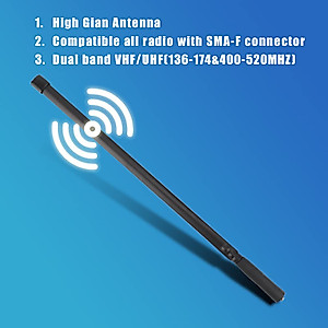 LSENG Ham Radio Antenna Dual Band VHF UHF 144/430MHz 18.5Inch Foldable Tactical SMA Female Handheld Walkie Talkie Antenna for Kenwood Wouxun Baofeng BF-F8HP UV-5R UV-82（2PCS）