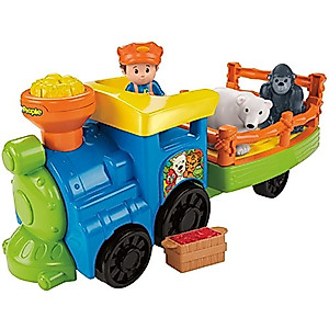 Fisher-Price Little People Toddler Toy Train Choo-Choo Zoo with Music Sounds and 3 Figures for Pretend Play Ages 1+ Years