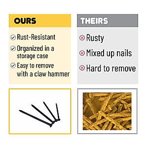 Mr. Pen- Nail Assortment Kit, 600 Pcs, 4 Sizes, Black, Small Nails, Nails for Hanging Pictures, Finishing Nails, Wall Nails for Hanging, Pin Nails, Hardware Nails, Assorted Nails, Galvanized Nails.