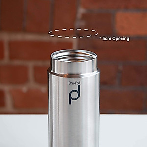 Drinkpod Grunwerg Vacuum Insulated Capsule Flask, Stainless Steel, Satin, 200ml