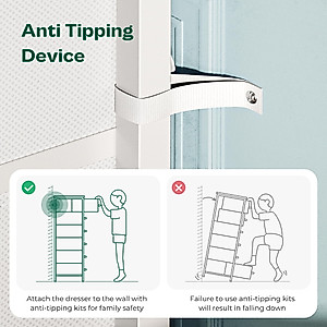 Huuger Tall Dresser for Bedroom, 6 Drawer Dresser & Chests of Drawers, Fabric Dresser for Closet, Bedroom, Night Stand, End Table with Metal Frame, Storage Tower with Fabric Bins, PU Leather, White